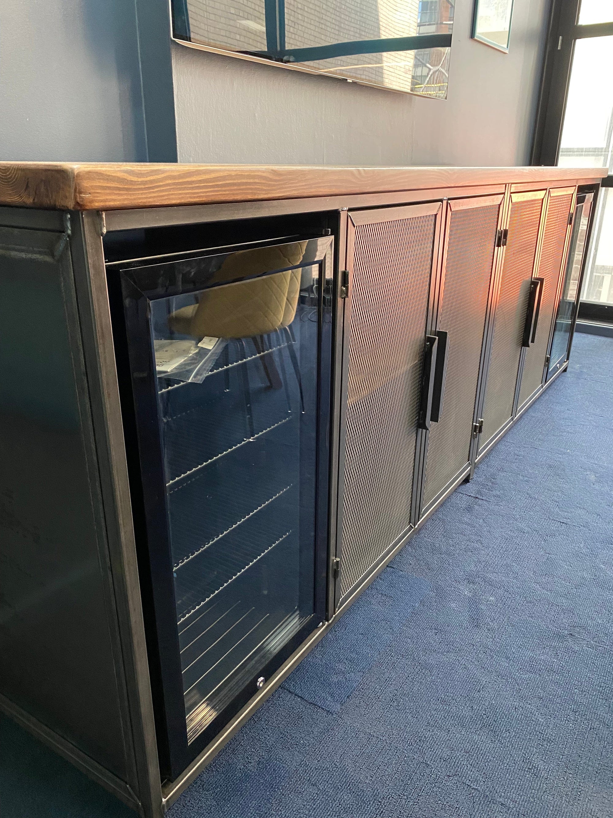 RSD Furniture Industrial sideboard with Drinks Cooler - Drinks Cabinet — epicmancave.com