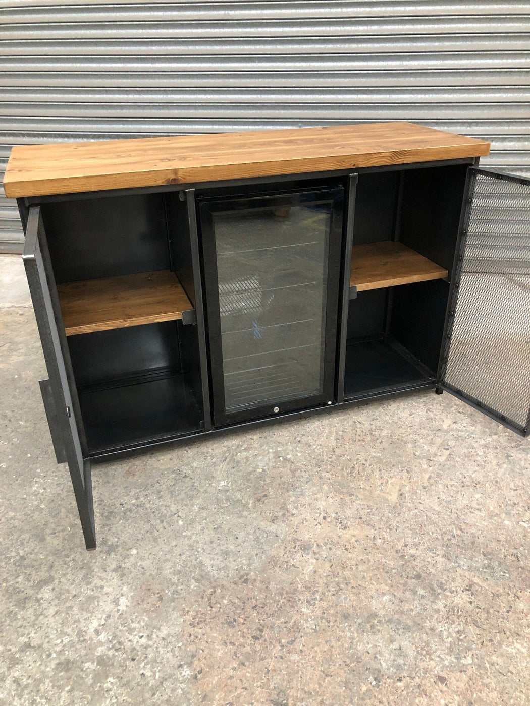RSD Furniture Industrial Drinks Cabinet Sideboard with integrated beer — epicmancave.com