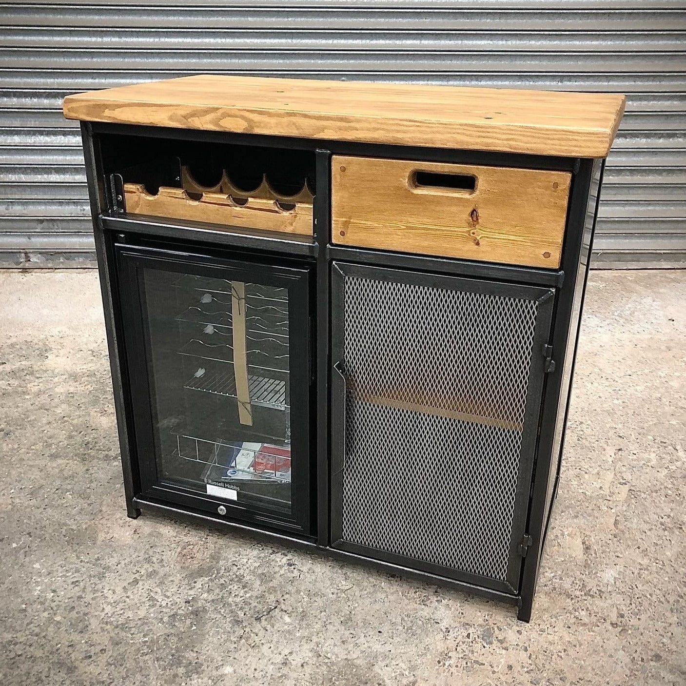 RSD Furniture Modern Industrial Home Bar Drinks Cabinet — epicmancave.com